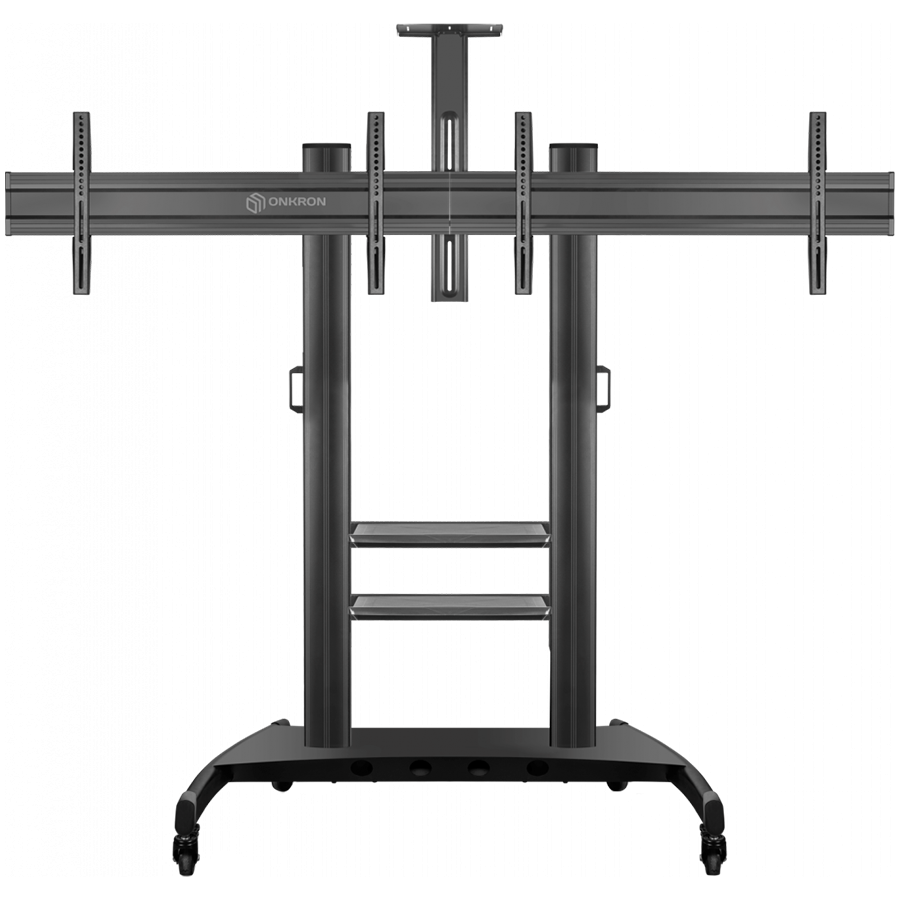 ONKRON Mobile TV Cart Dual TV Stand with Wheels for 40'' – 60 Inch ...
